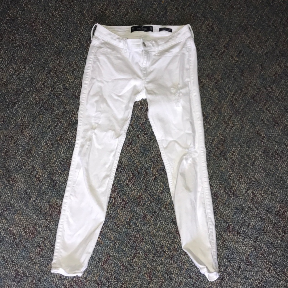 Size 3r Low Rise White Ripped Jeans By Hollister - Gem